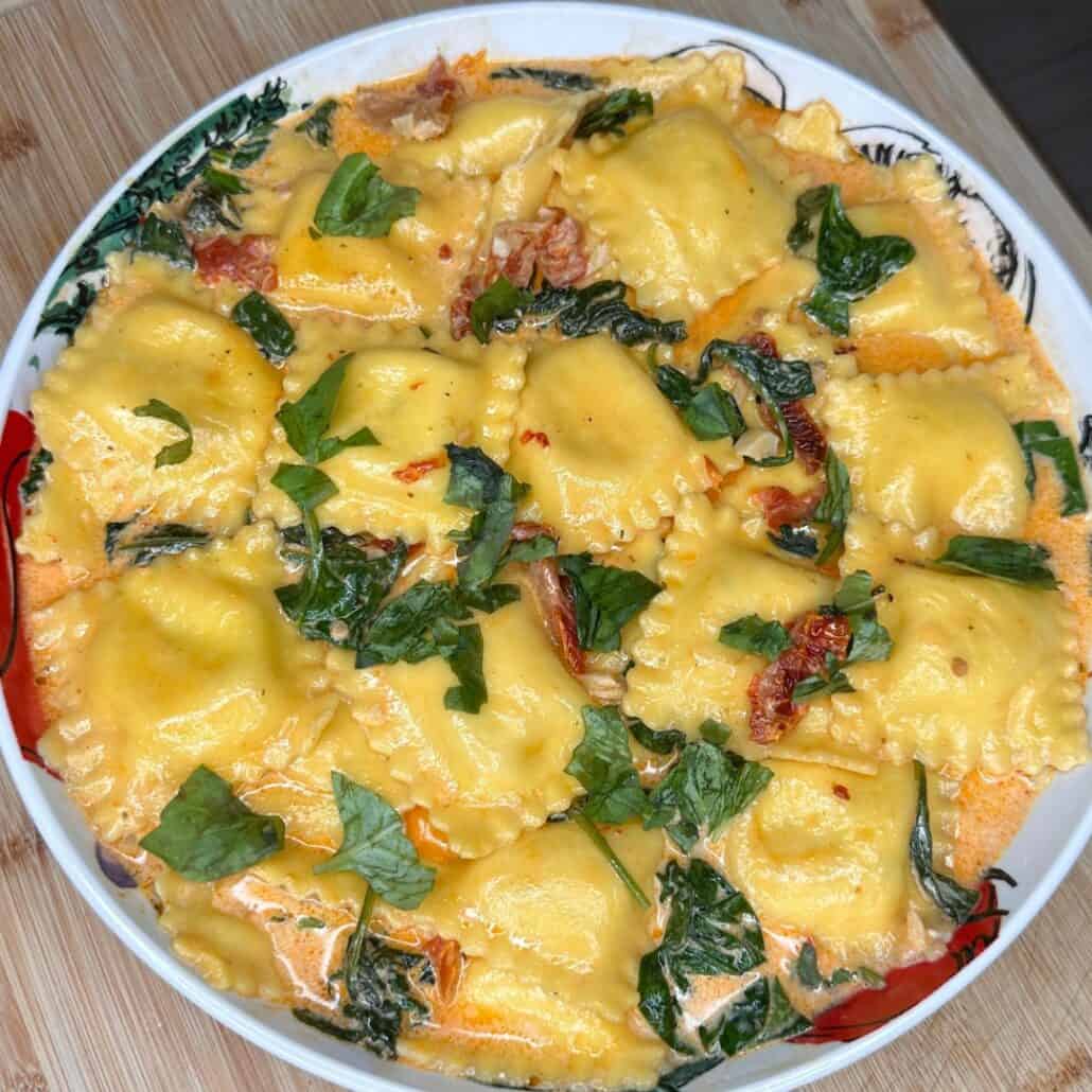 Creamy Tuscan Ravioli - Melissa Jo Real Recipes